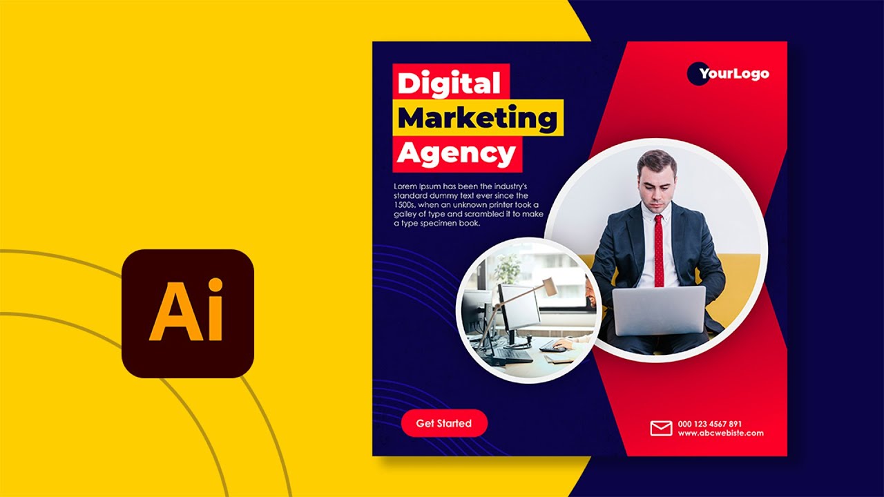 Master Digital Marketing Flyer Design in 7 Minutes with Illustrator ...