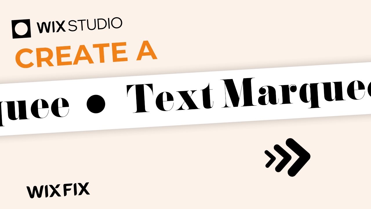 The New Text Marquee Element in Wix Studio | Wix Fix - YouTube