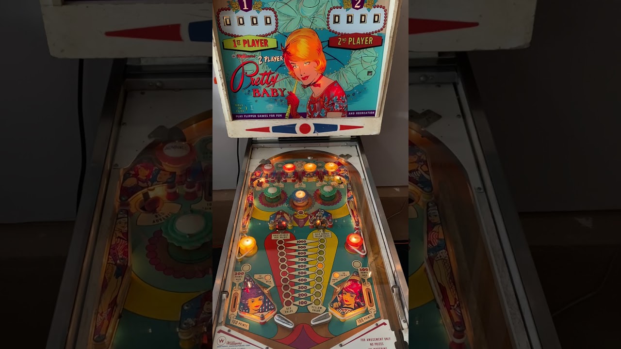 Rare Vintage 1965 Williams Pretty Baby Pinball Arcade Machine Now ...