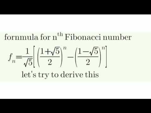 BINET'S FORMULA|| FIBONACCI NUMBERS - YouTube