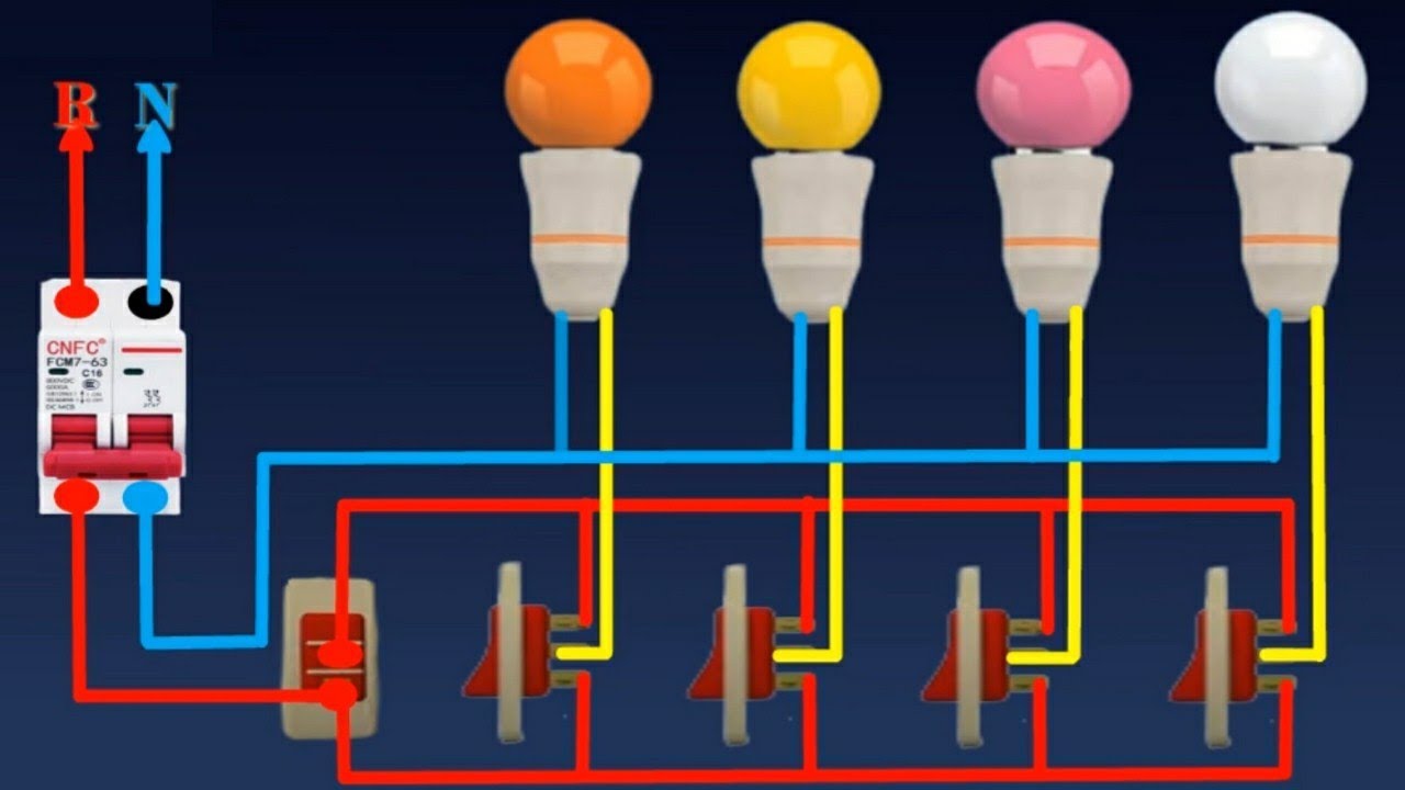 Two Way Switch Connection with Master Switch || Hostel Wiring ...