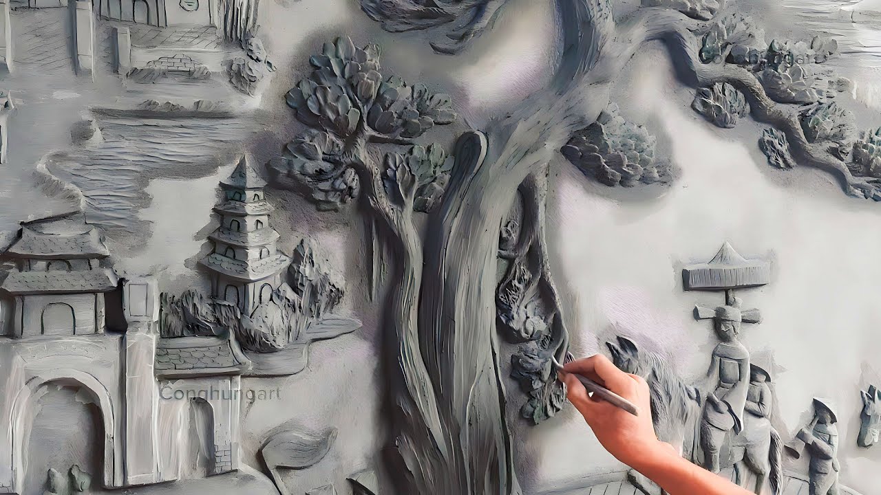 It's amazing how he made the banyan tree relief - YouTube