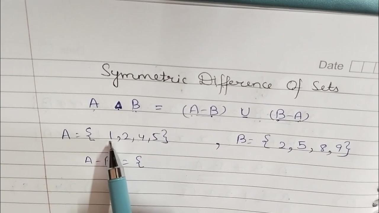 symmetric difference of Sets ( class 11 ) - YouTube