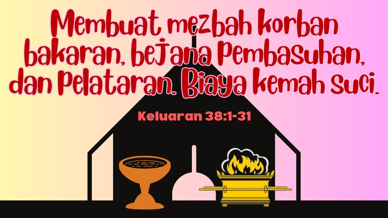 Keluaran 38:1-31 Membuat mezbah korban bakaran, bejana pembasuhan, dan ...