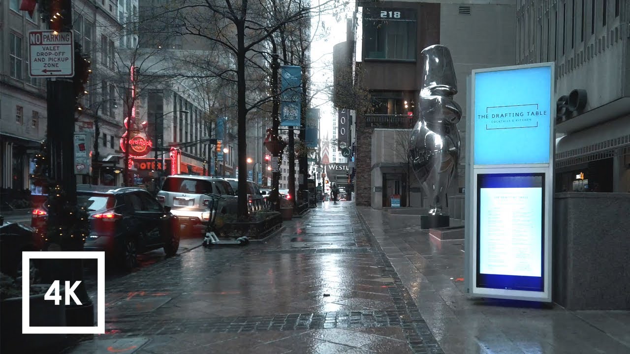 Walking in the Rain, Binaural Rain and Umbrella Sounds, Downtown ...