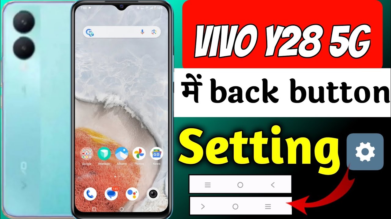 Vivo y28 5g back button settings | vivo y28 me navigation buttons change kaise kare - YouTube