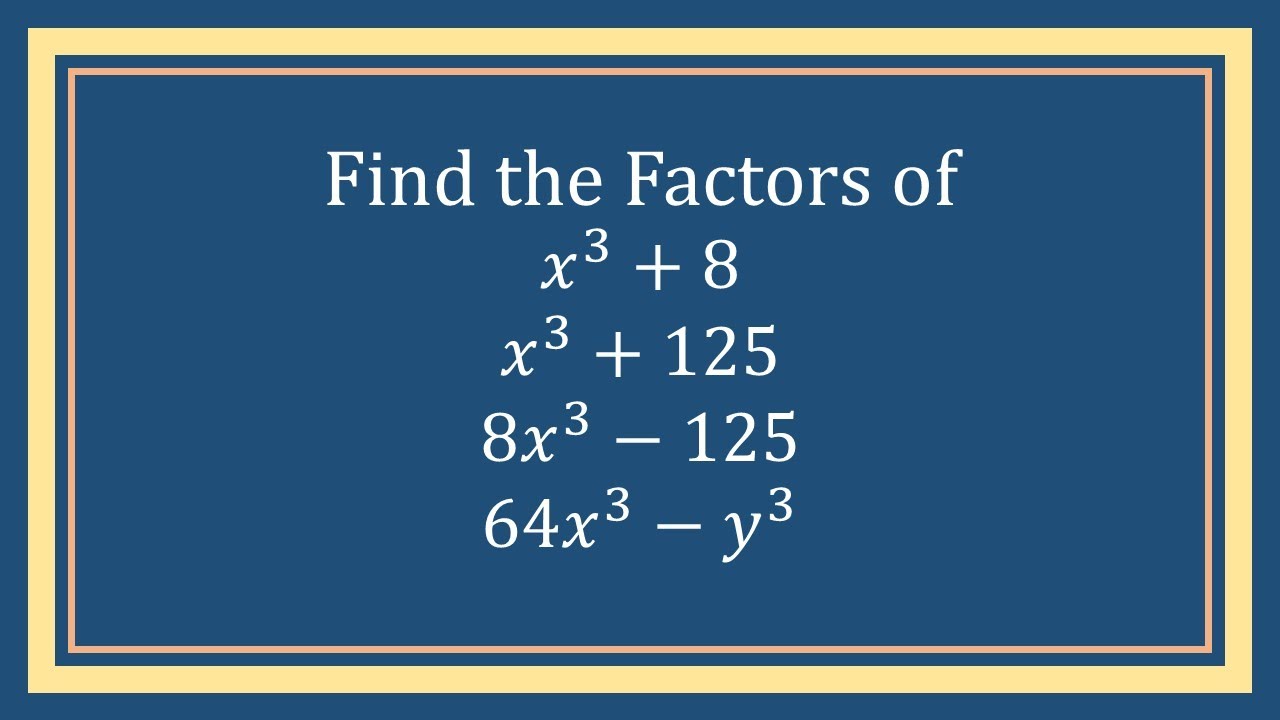 Sum and Difference of Two Cubes #math #maths #mathematics #math # ...