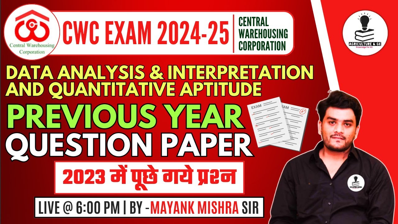 CWC Previous Year Question Paper 2023 - Data Analysis & Interpretation ...