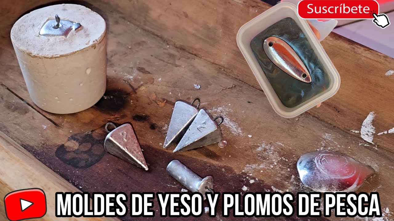 Como Hacer Plomos de Pescar y Molde de Yeso Señuelos o Pesas plomadas ...