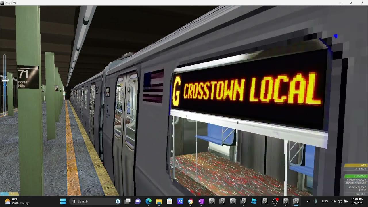 Openbve R160 Siemens V8 G Train arriving & departing at Forest Hills 71st Avenue - YouTube