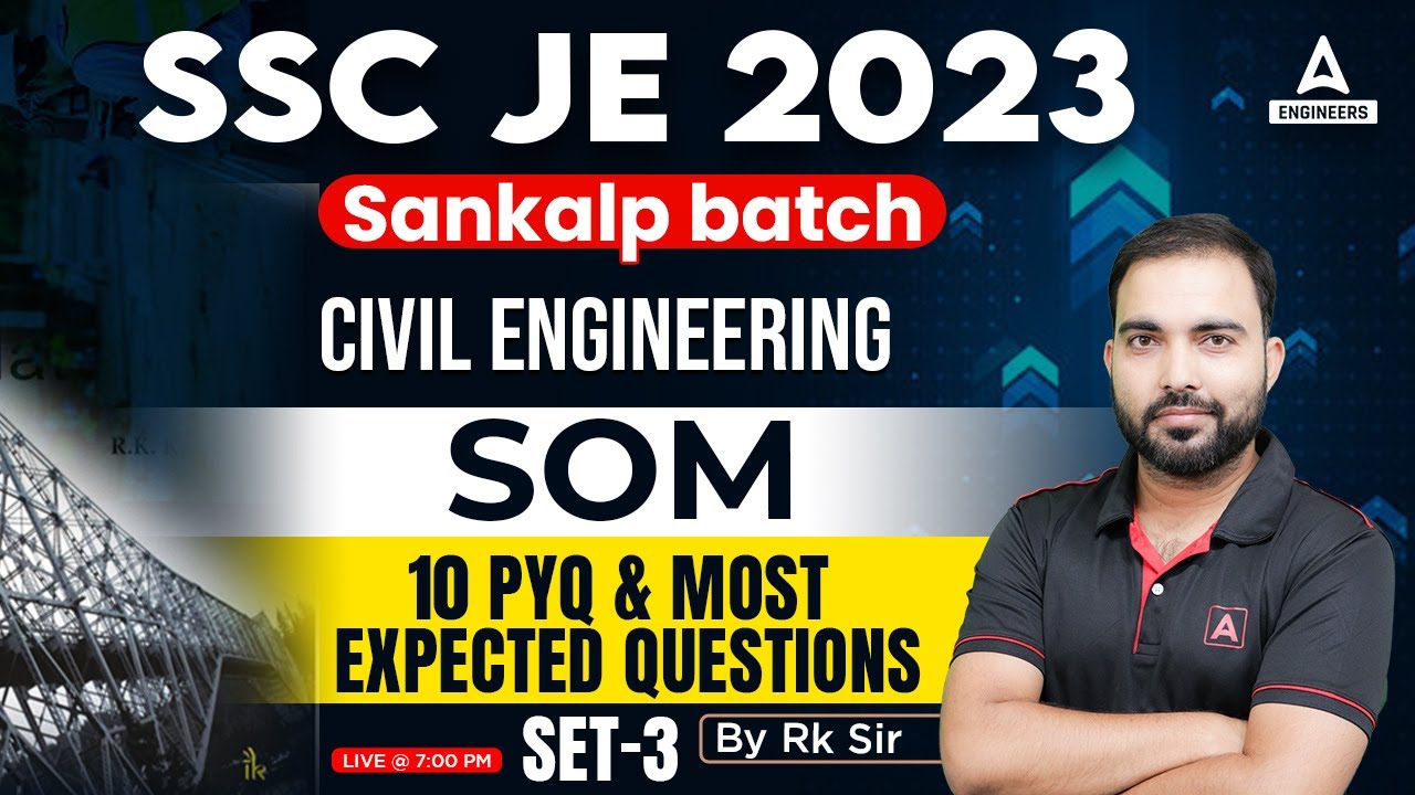 SSC JE Civil Previous Year Question Paper & MEQ #3 | SOM By RK Sir ...