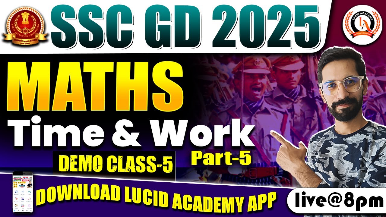 SSC GD 2024-25 | MATHS | Demo Class-4 | Time & Work Shortcut Trick | समय और कार्य | विजयपथ बैच ...