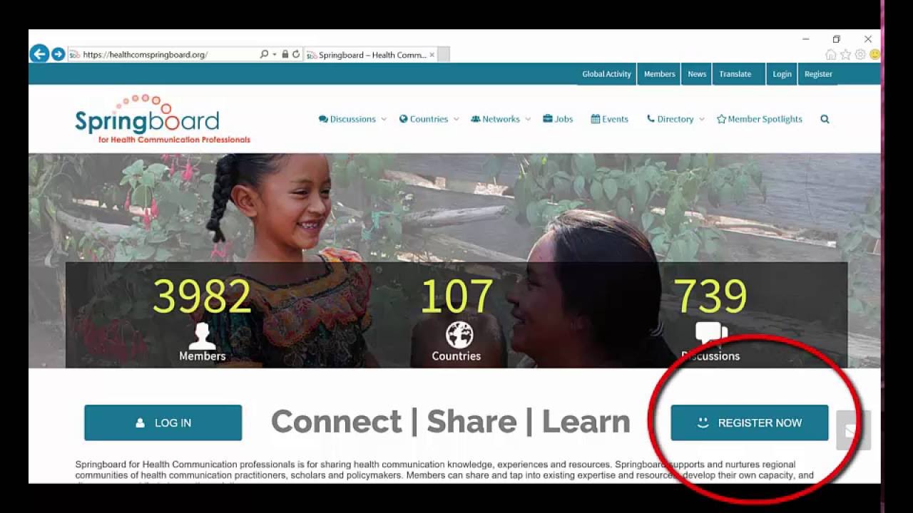 How to Register for Springboard for Health Communication Professionals ...