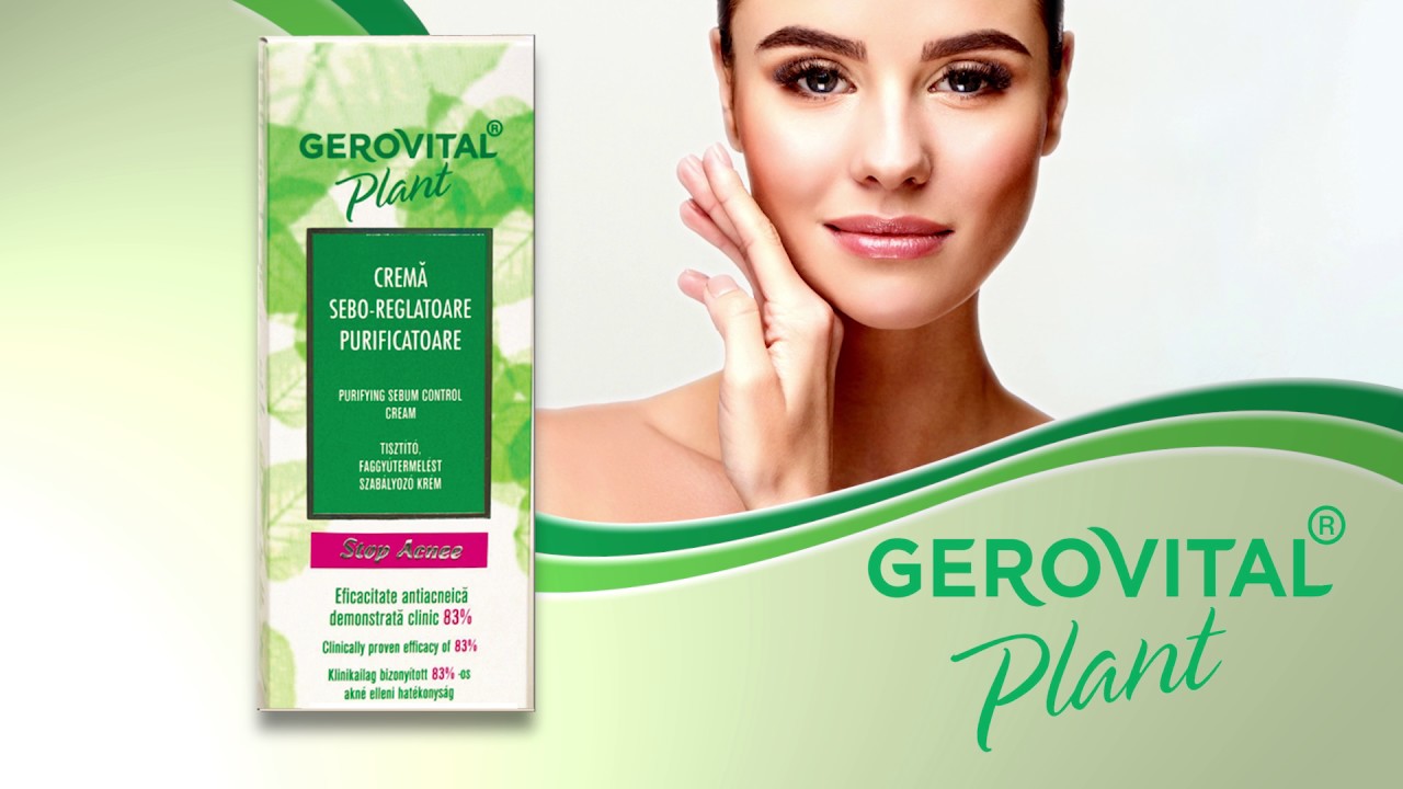 Gerovital PLANT STOP Acnee Crema sebo reglatoare 50ml - YouTube
