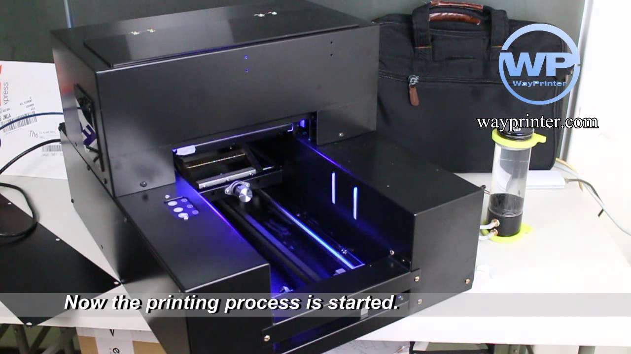 UV LED A4 Small flatbed printer Embossed - YouTube