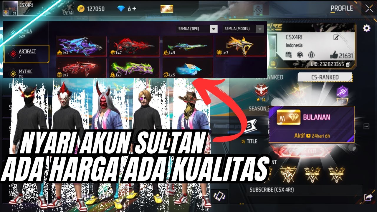 AKUN SULTAN FF ! SULTAN BGT FREE FIRE - YouTube