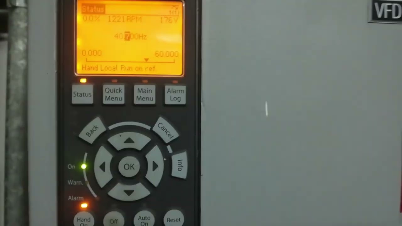 #danfoss VLT Drive VFD Manual Speed Control - YouTube