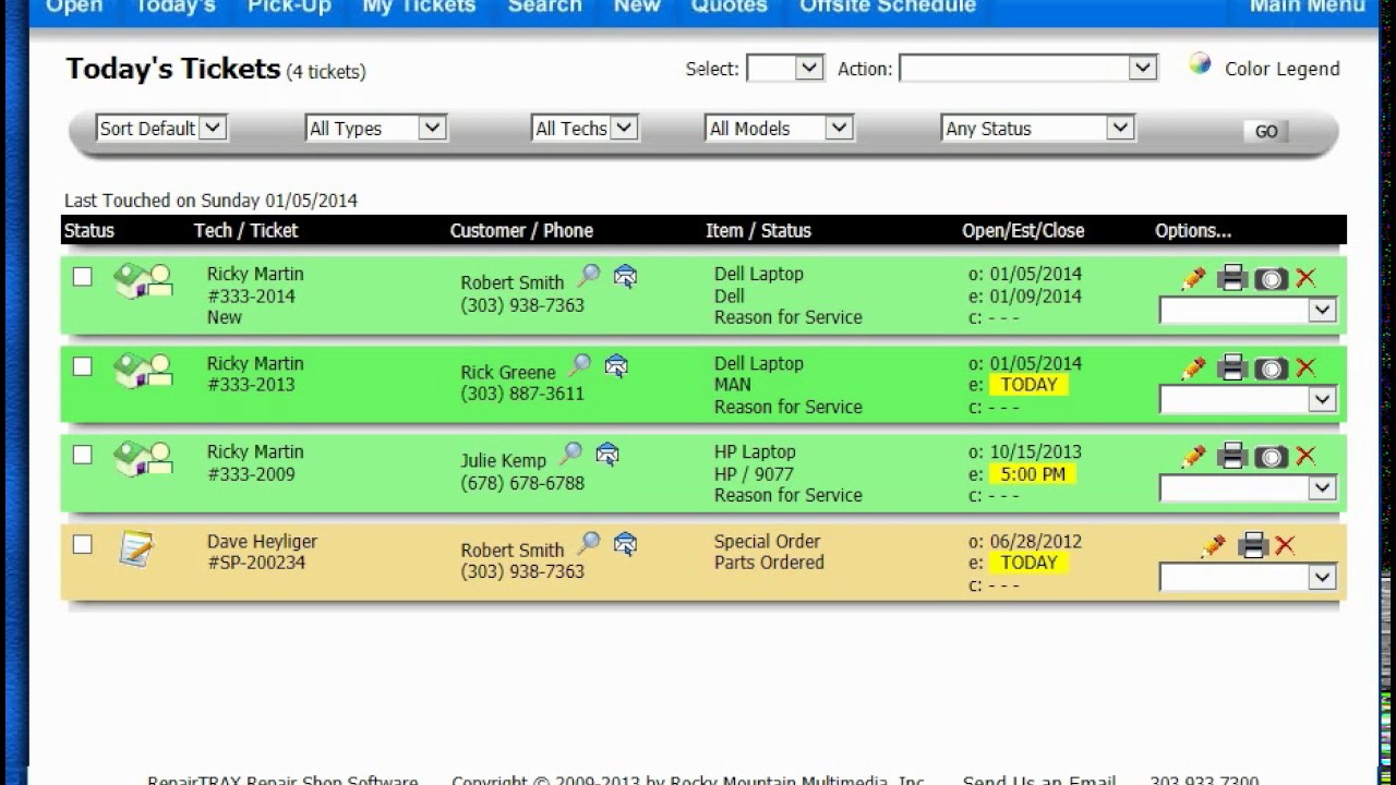 Managing Tickets with Estimated Completion and Pick-Up Dates with ...