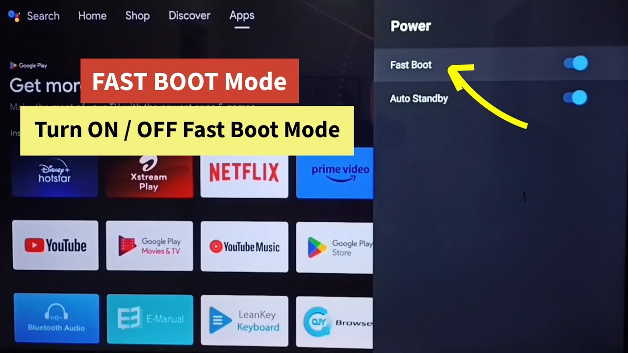 All Android TV | How to Turn ON / OFF Fast Boot ? - YouTube