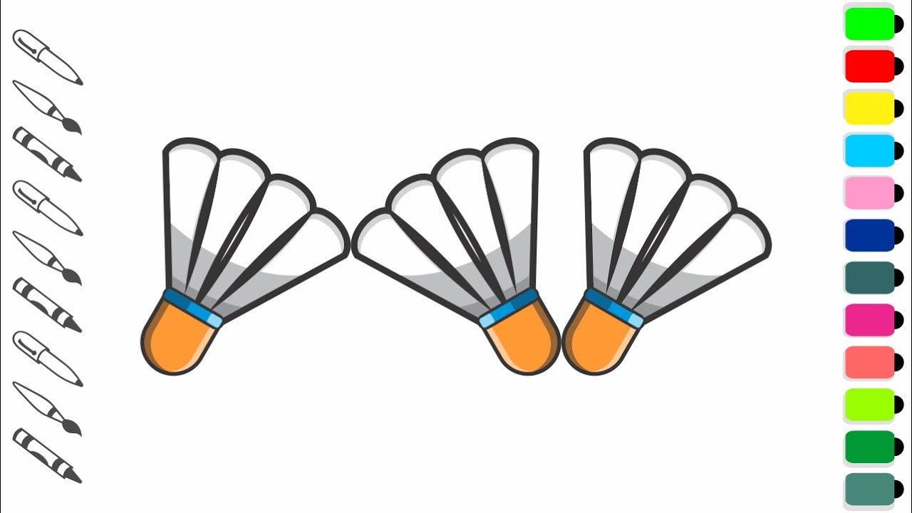 Badminton Shuttlecock Cartoon Drawing | CorelDraw Tutorial | Cartoon ...