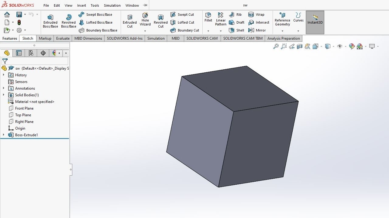 Creating A Cube In SolidWorks Basic Introduction YouTube Creating A Cube In SolidWorks Basic Introduction YouTube