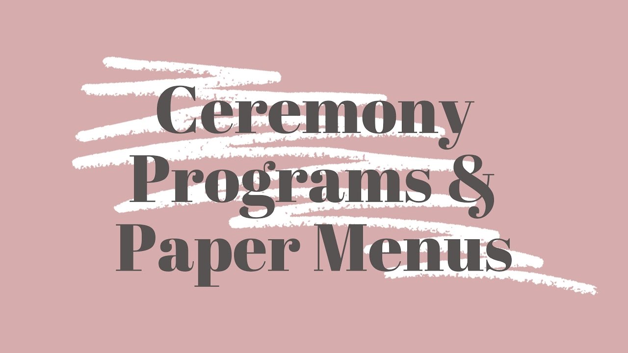 Program & Menu Cards - YouTube
