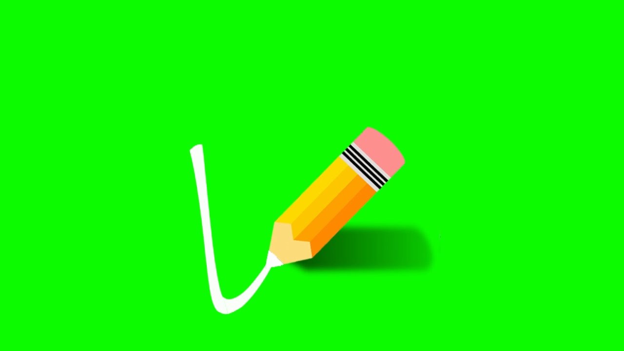 pencil L animation green screen - YouTube