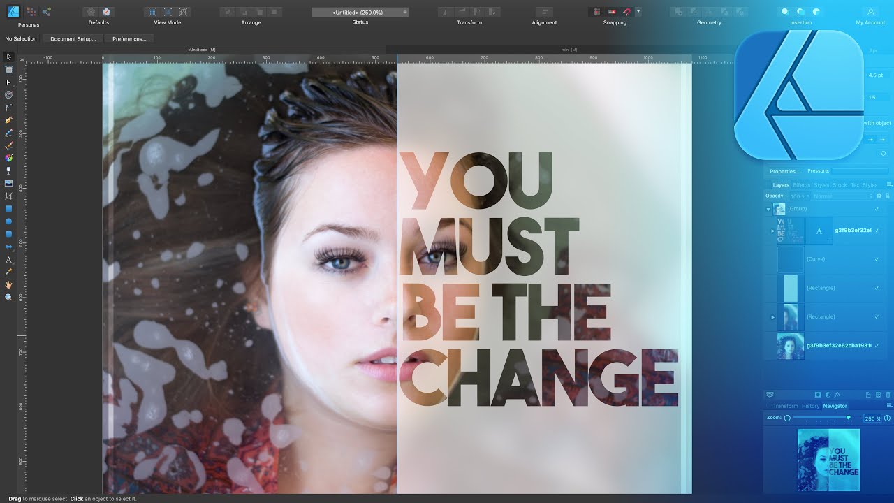 How to Create Text Portrait Effect - Half Face Typography in Affinity ...
