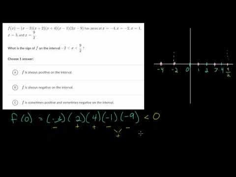Positive and Negative Intervals of Polynomials: Practice - YouTube
