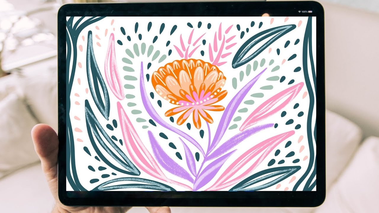 Easy Floral Illustration Step By Step In Procreate Ipad Art Simplesword Youtube