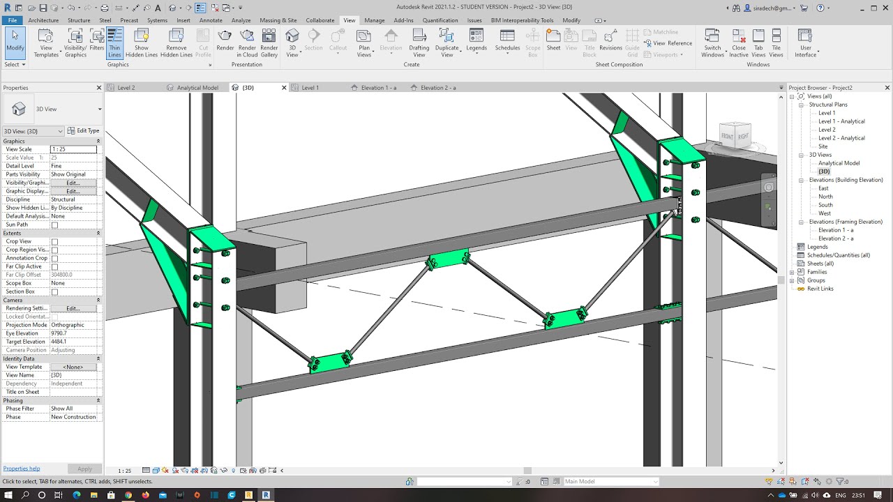 การสร้าง Steel Connection ด้วย Revit - YouTube