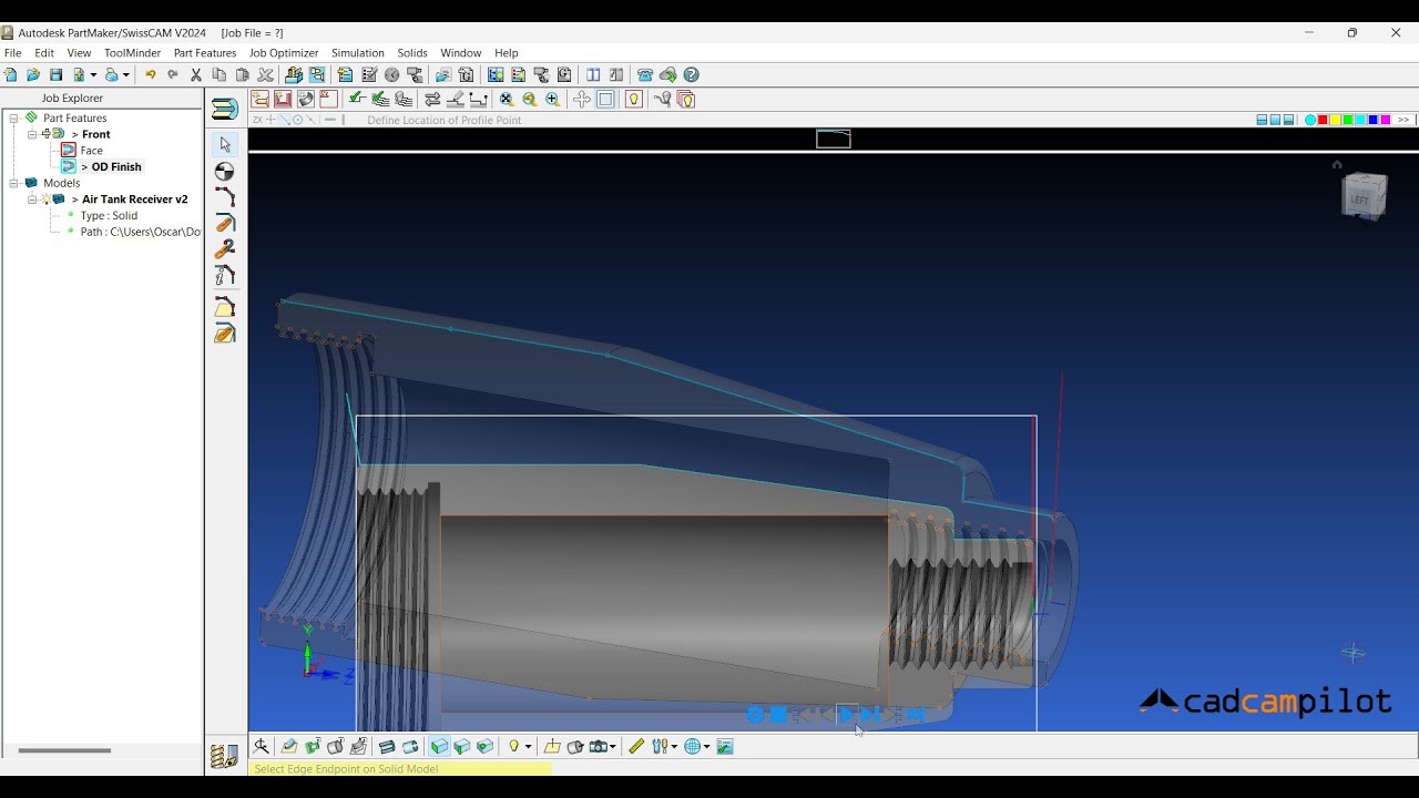 Autodesk PartMaker - Solid Model Profile Selection - YouTube