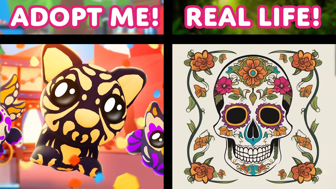 Adopt Me Day of the dead vs Real Life... - YouTube