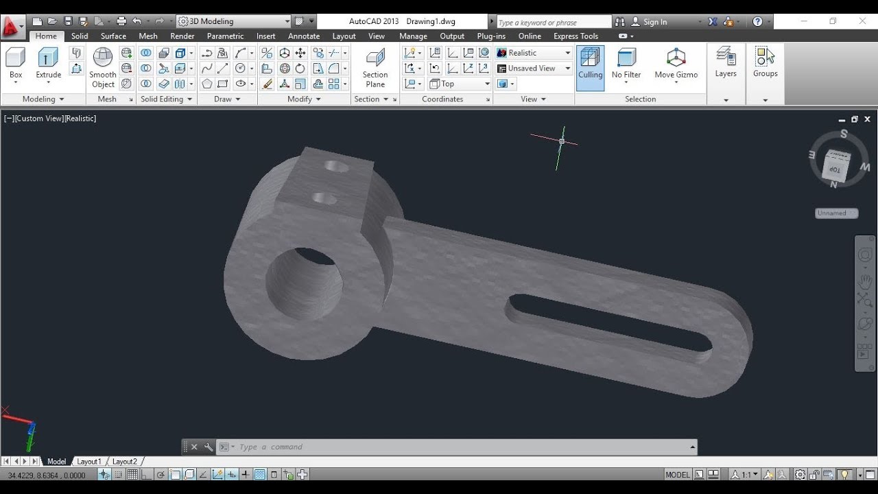 3D AutoCAD practice drawing #1 - YouTube