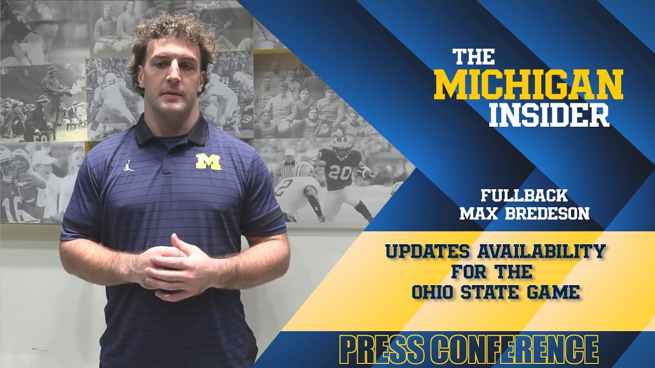 Michigan fullback and captain Max Bredeson updates availability for ...