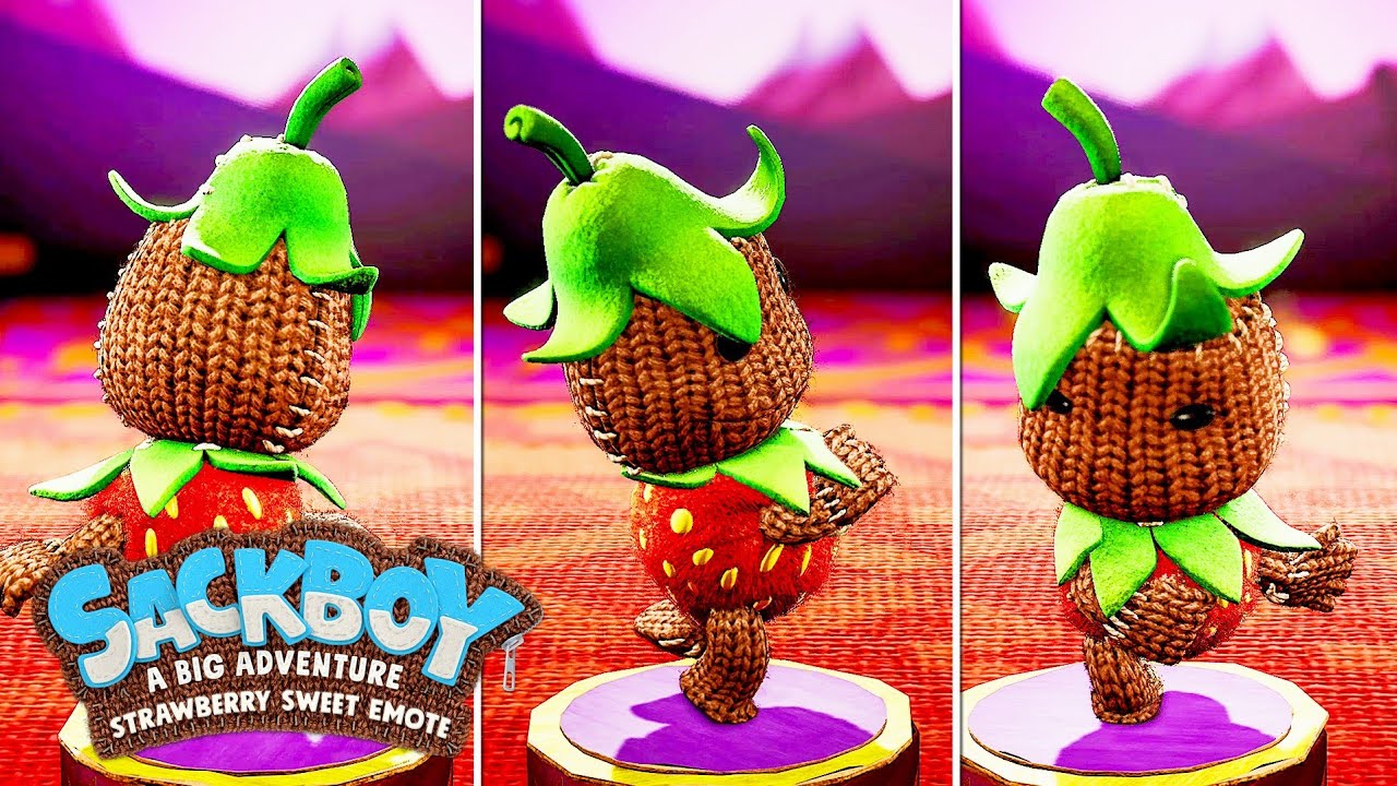 Sackboy A Big Adventure - Strawberry Sweet Emote - YouTube