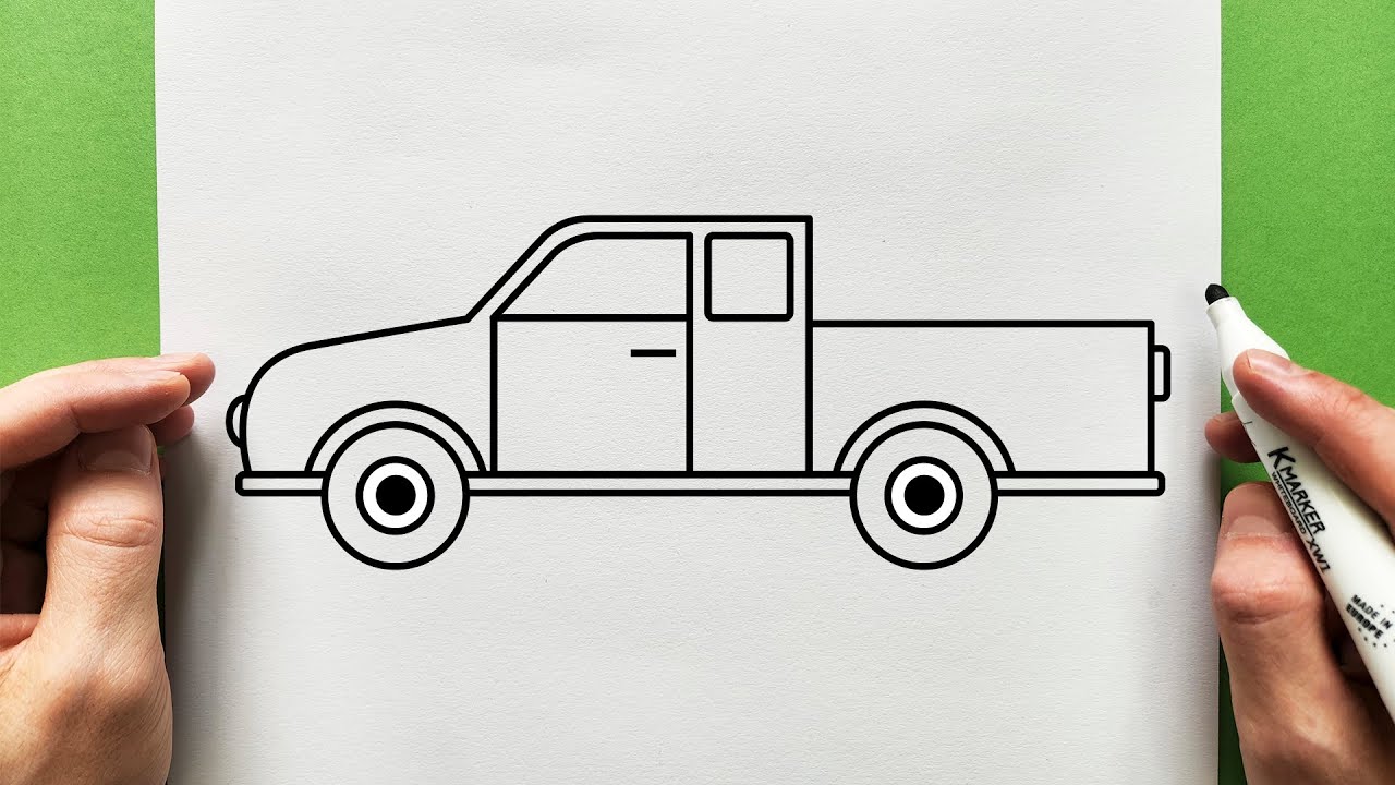 Pickup Truck Drawing Step by Step How to Draw a Truck - YouTube
