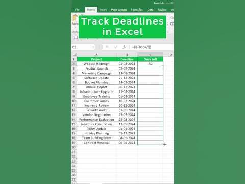 How to Easily Track Deadlines in Excel? #shorts #excel - YouTube