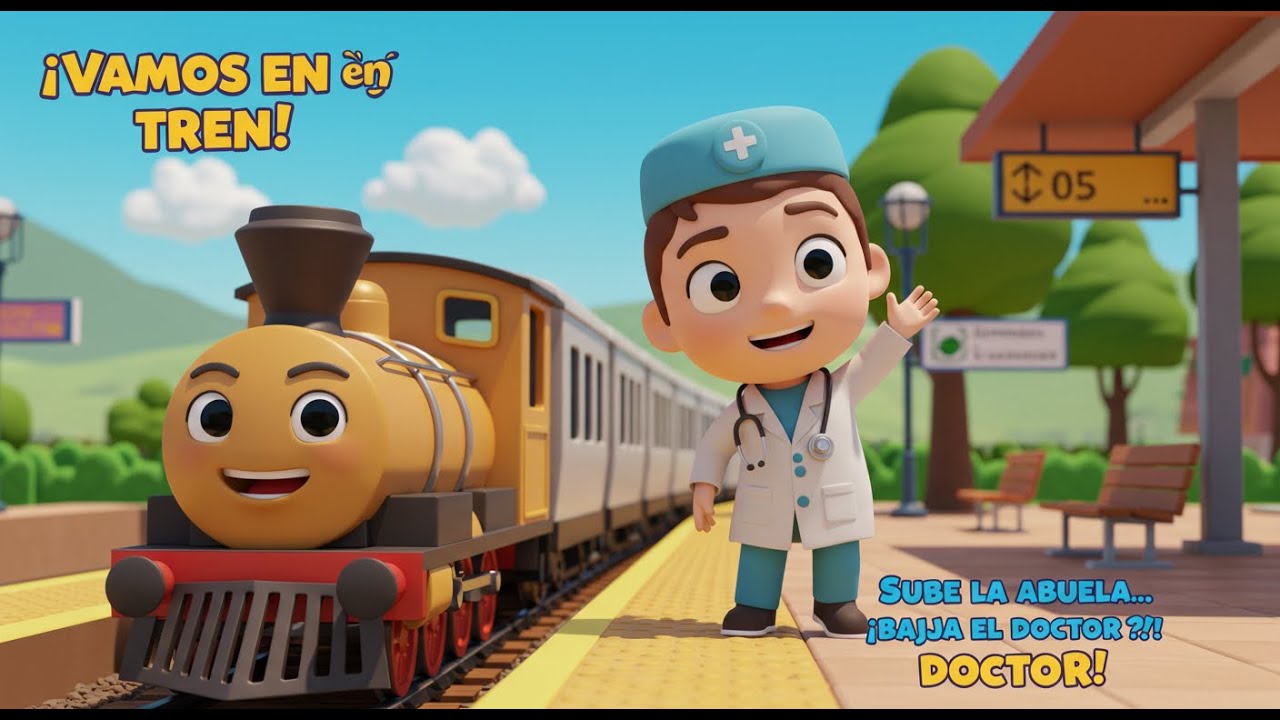 ¡Vamos en tren! 🚂 | Canción infantil divertida con sonidos de tren 🎶 ...