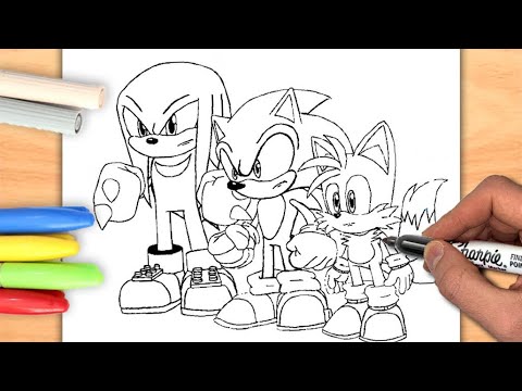 How to draw Sonic Team | Coloring | Easy tutorial - YouTube