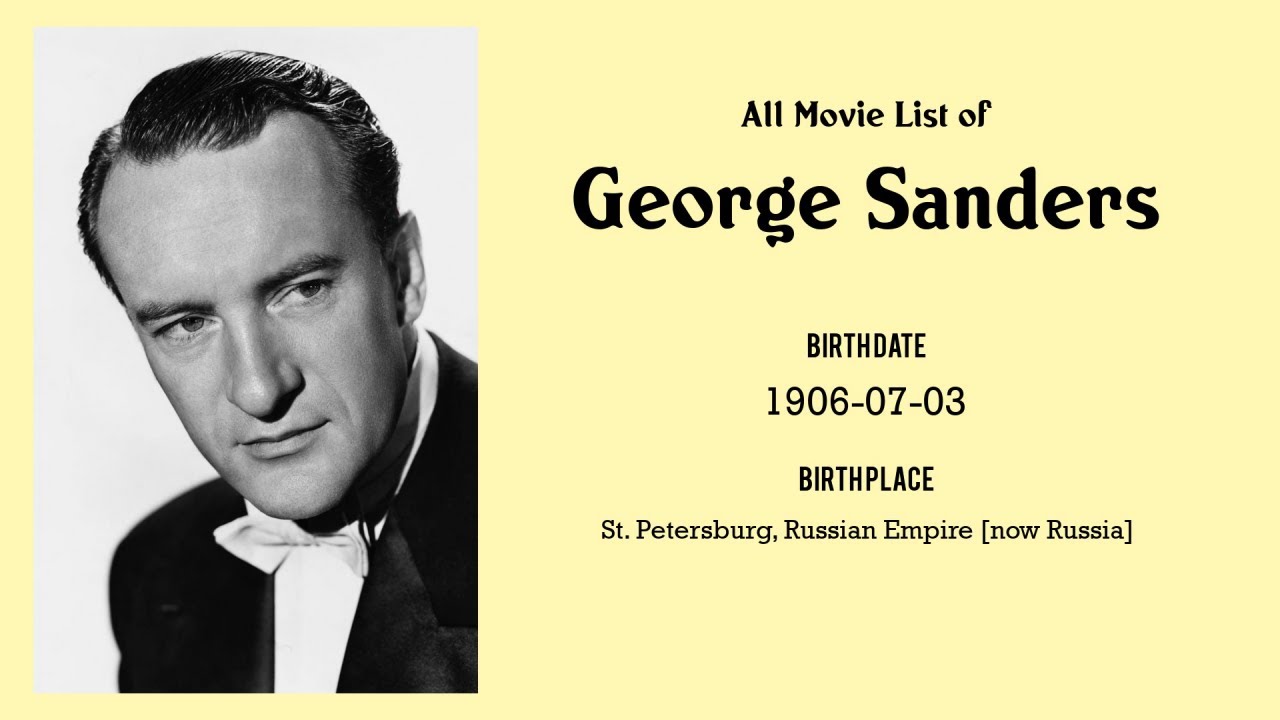 George Sanders Movies list George Sanders| Filmography of George ...