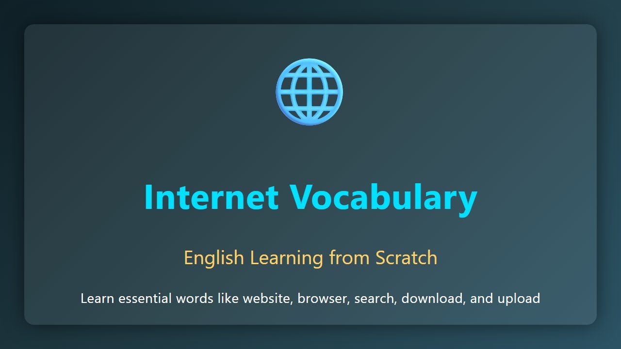 Internet Vocabulary Explained | Learn Basic English Words About the Web ...