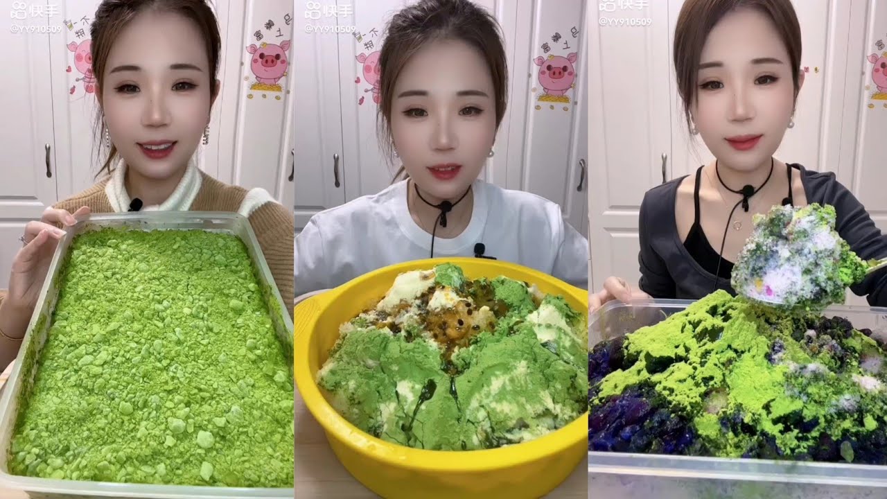 YY SHAVED ICE WITH DRY MATCHA, MILK POWDER AND PASSION FRUIT ASMR - YouTube