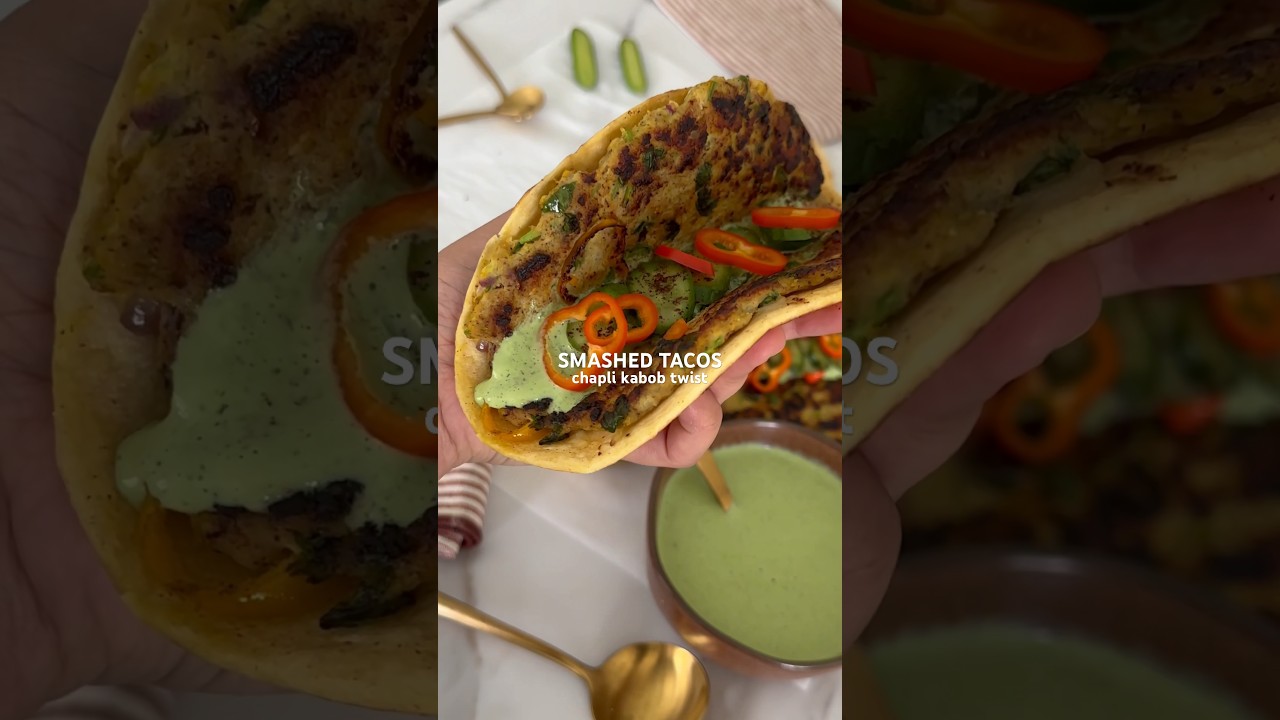 SMASHED chapli kabob style tacos. Chicken version #food #recipe #foodie ...