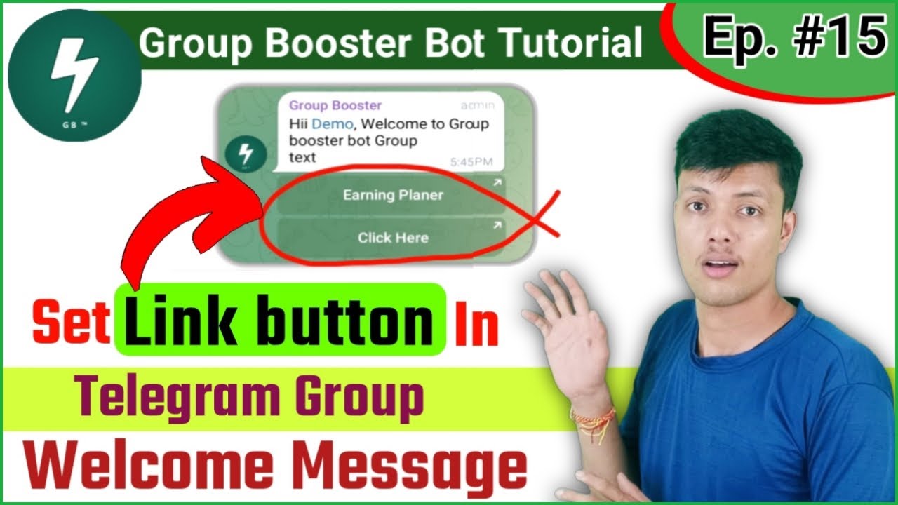 🟢 Ep 15 || Set Link Button In Telegram Group Welcome Message ...