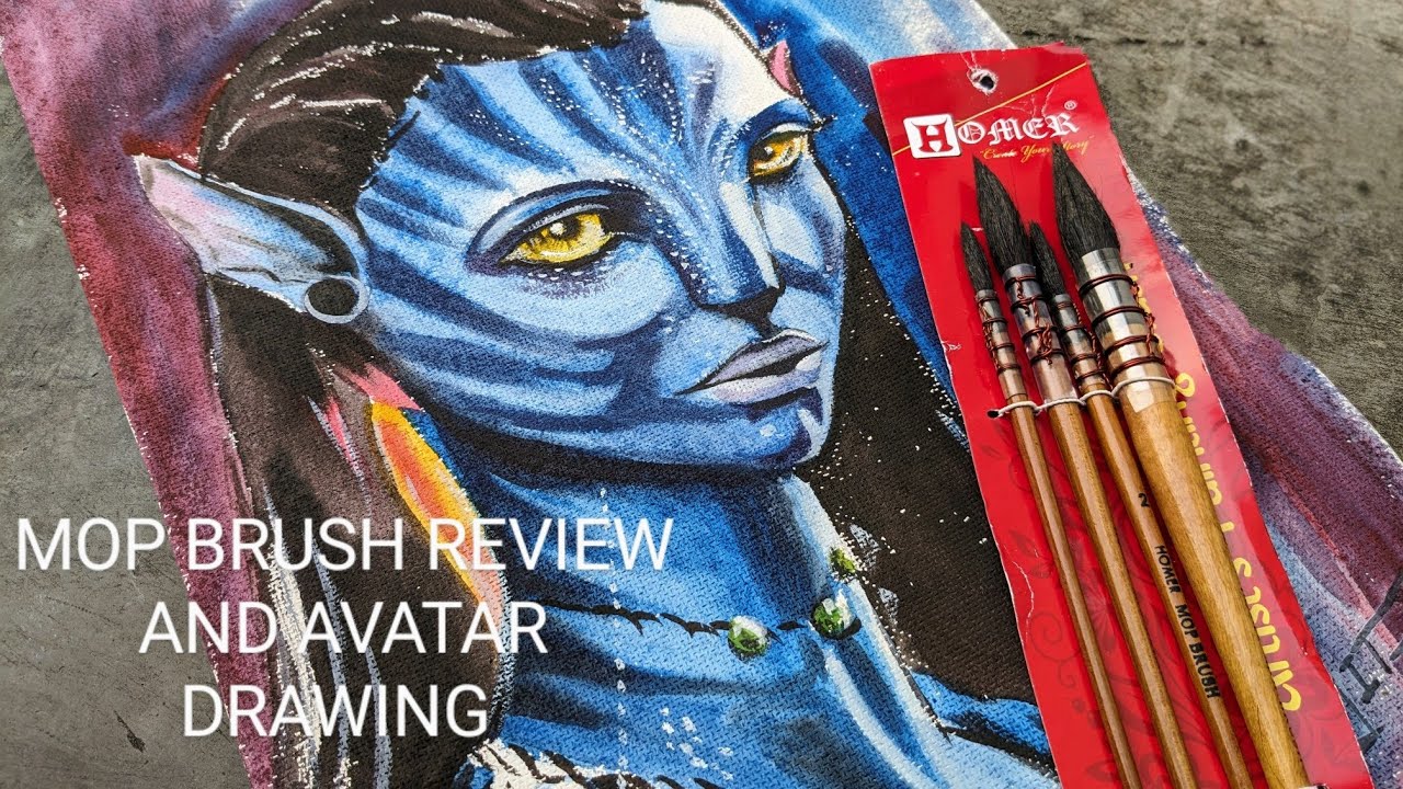 MOP BRUSH REVIEW AND AVATAR Neytri Drawing | how to draw avatar|how to ...