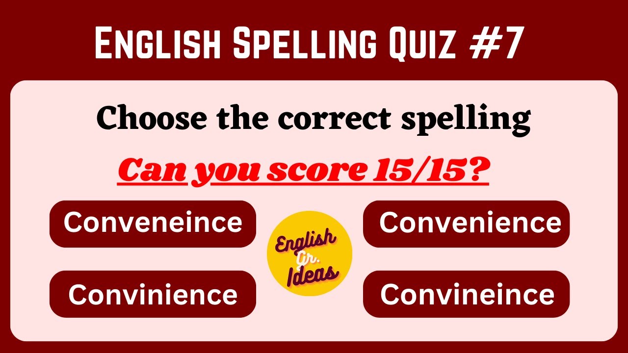 English Spelling Quiz # 7 || Commonly Misspelled Words in English :99% ...
