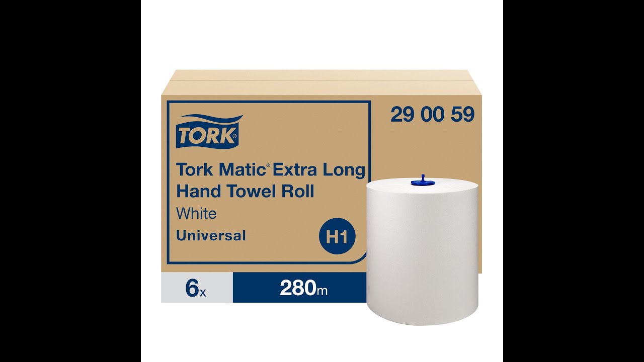 Tork® Matic® Extra Long Paper Hand Towels White H1 (MT290059) - YouTube