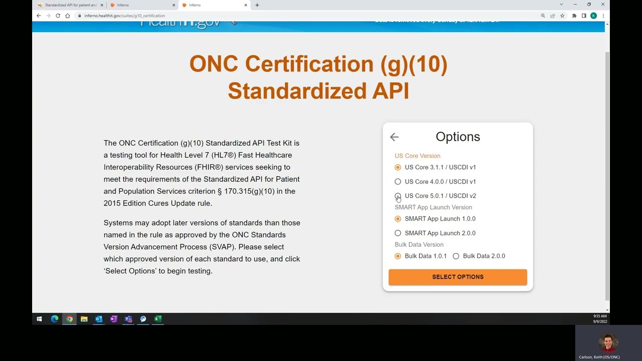 Inferno (g)(10) Standardized API Test Kit Walkthrough - YouTube