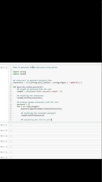 Learn to Generate random password in Python #python #shorts - YouTube
